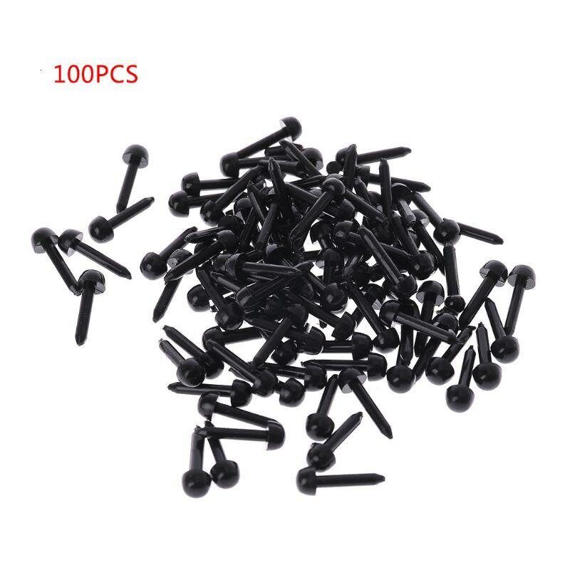 100 шт. 3-6 мм пластиковые черные безопасные глаза для кукол, 4MM