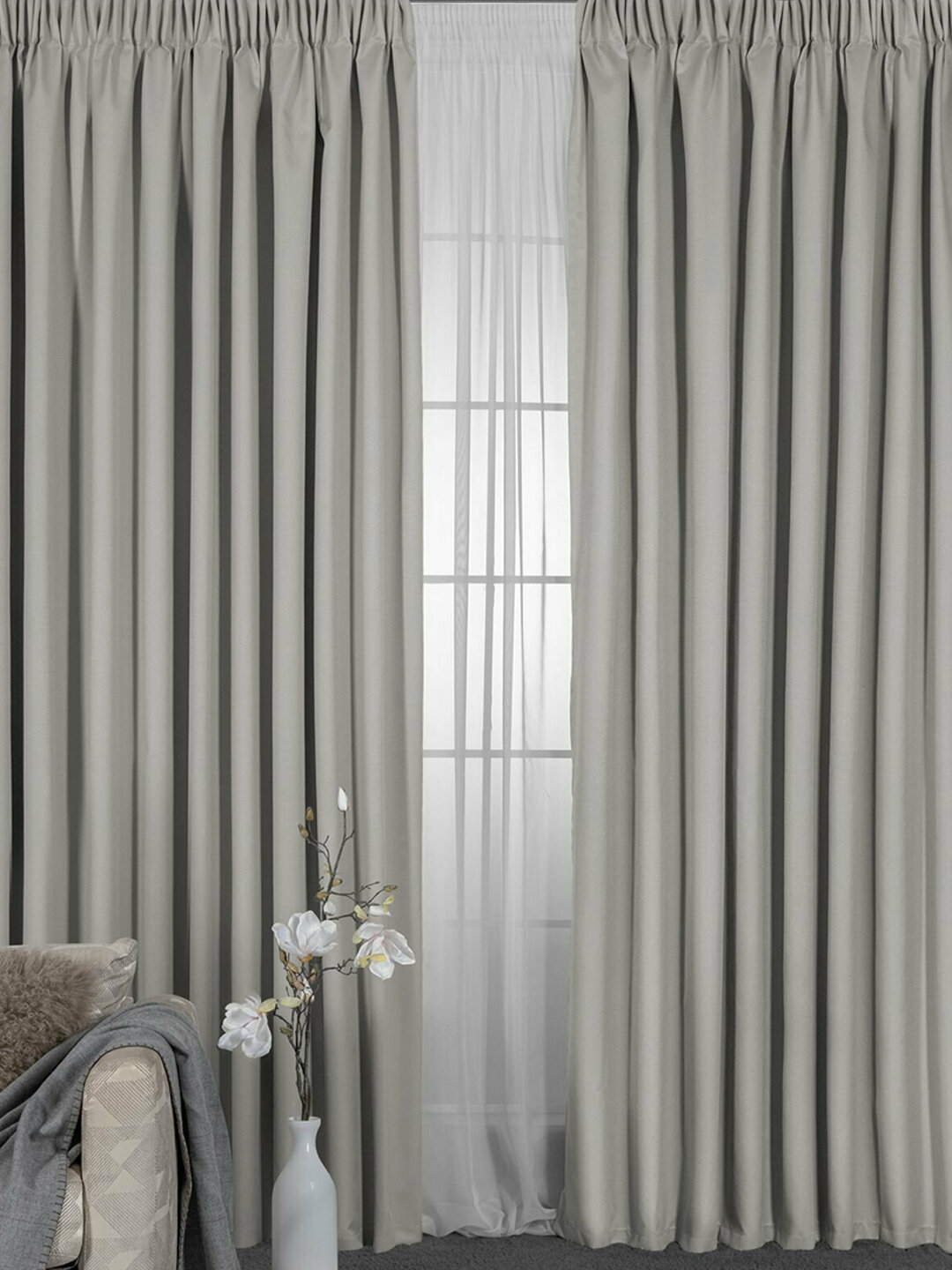 Шторы для комнаты комплект с подхватами Togas "Леграно" жаккард, 300x260 - 2 шт, подхваты - 2 шт, бежевый