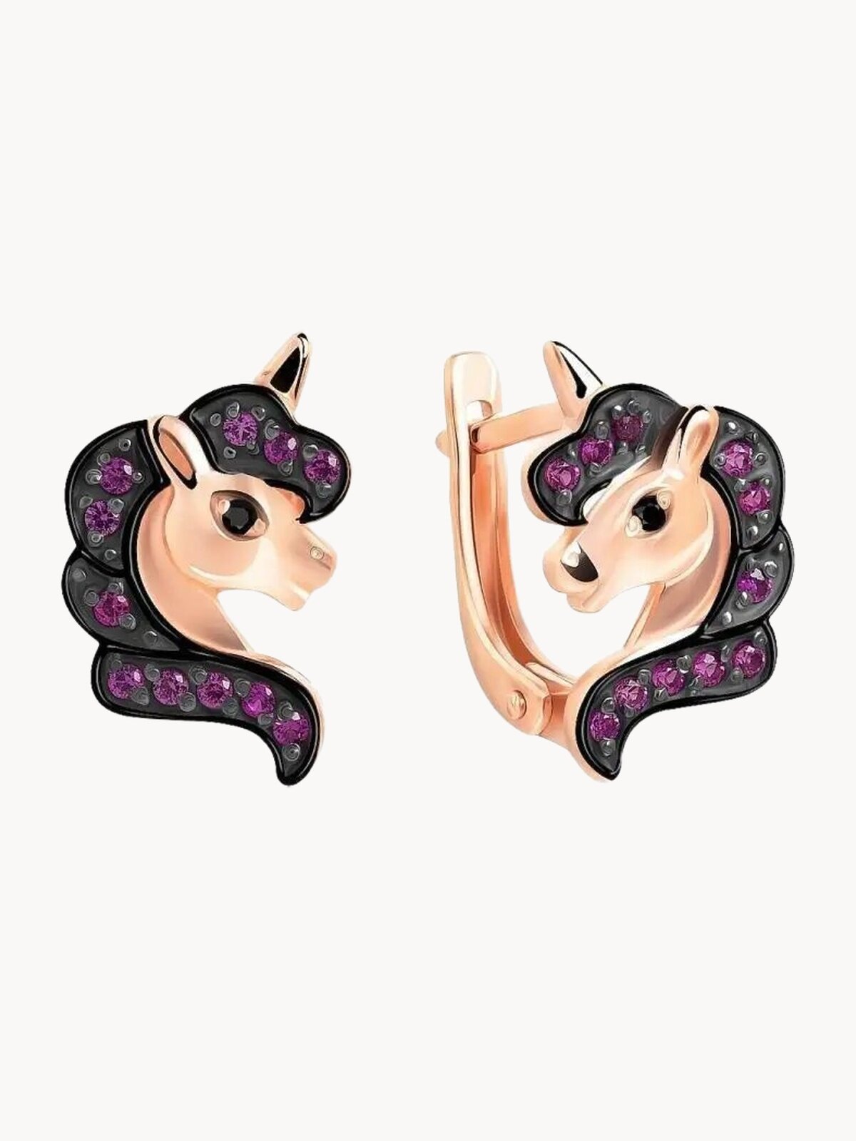 Серьги, серебро, 925, 585 проба, золочение, фианит, корунд