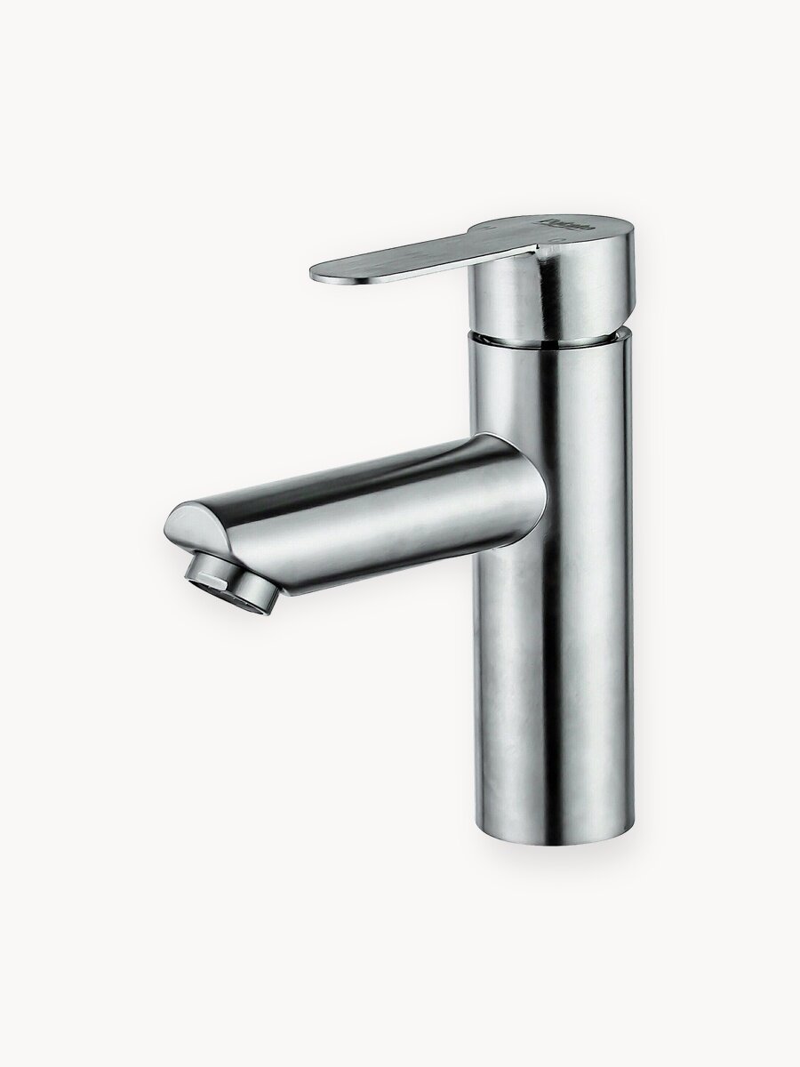 Смеситель Potato P10303S, нержавеющая сталь, рычажный, серебристый