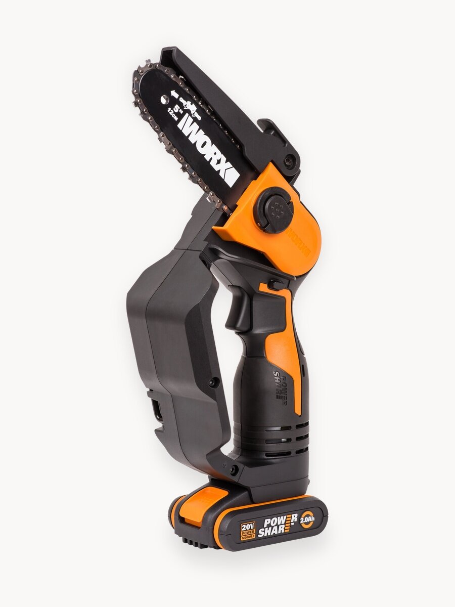 Пила аккумуляторная WORX WG324E 20В, АКБ 2Ач х1, ЗУ 2А, шина 12 см