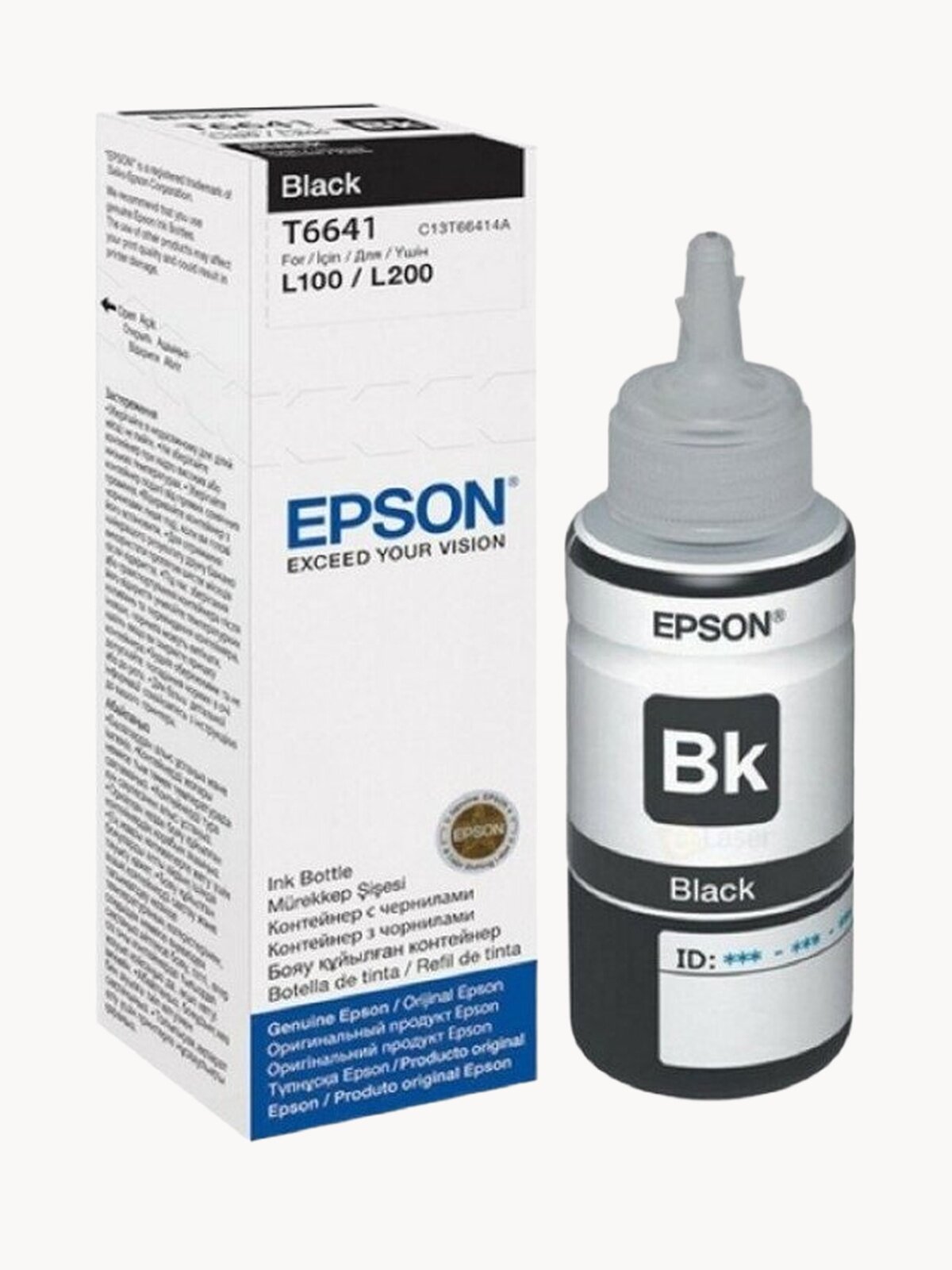 Чернила Epson C13T66414A, техническая упаковка 4000 стр, черный