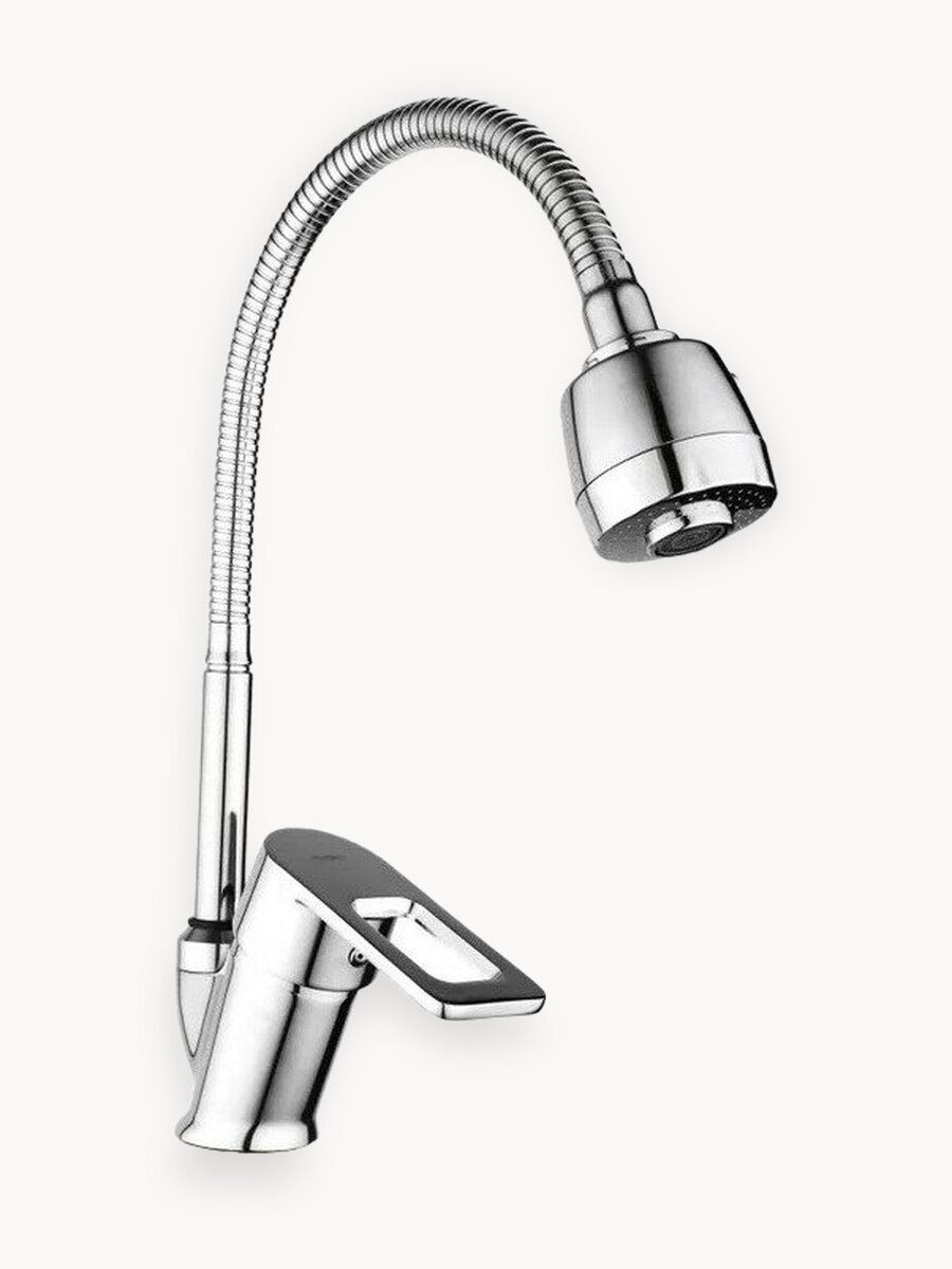 Смеситель для кухни с гибким изливом, кран для кухни Dionis DMP8-E-404, без гибкой подводки, цвет: хром