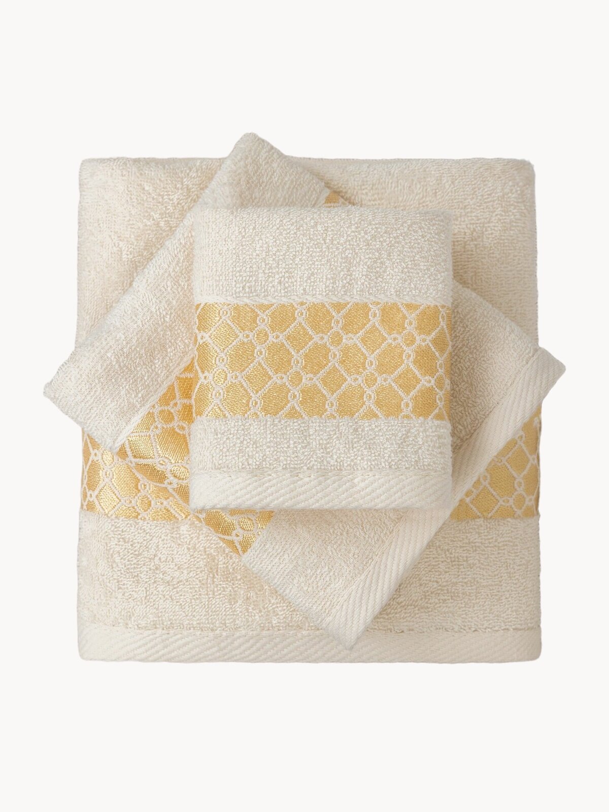 Набор полотенец махровых 3 шт. 70x130 30x60 50x80 Galtex Аркада бежевый