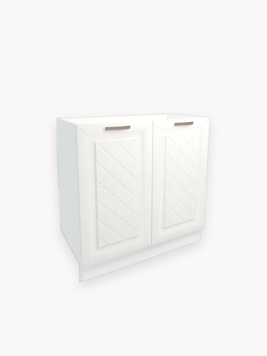 Кухонный модуль напольный под мойку/раковину ширина 80 см, цвет Акация белая, фасад МДФ, 80х45х81 см, М800