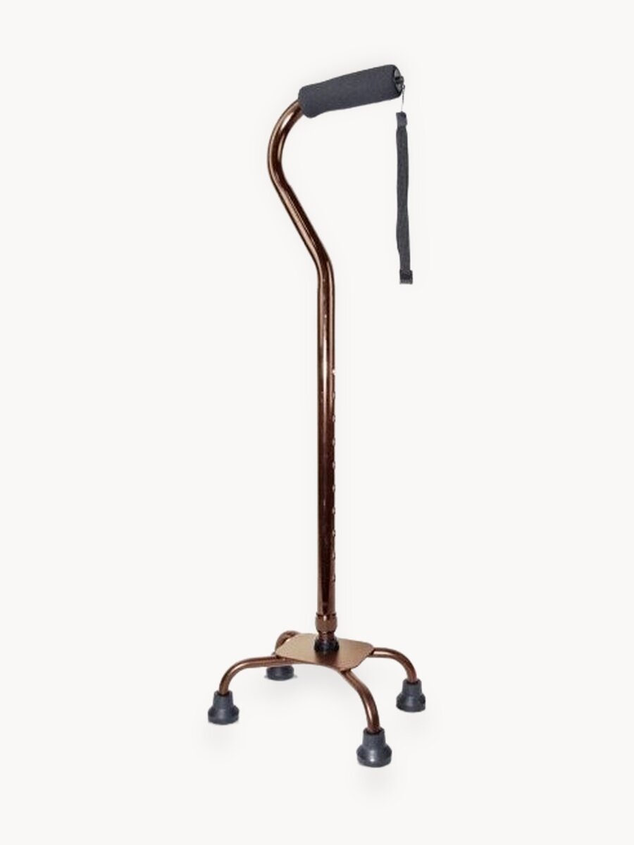 Трость опорная Amrus Enterprises AMCQ21 на 4-х опорах, с мягкой рукояткой, бронзовая