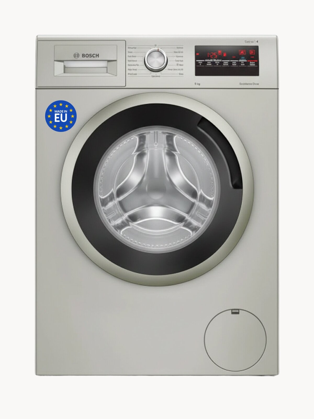 Bosch Стиральная машина полноразмерная WAN2821XME, Serie 4, 8 кг, 14 программ, 1400 об/мин, инвертор, VarioDrum, серая