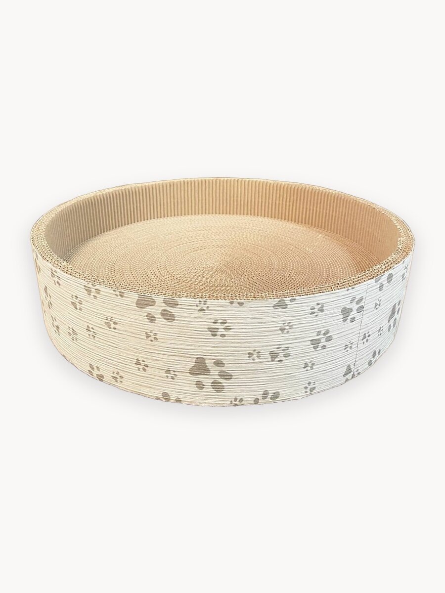 Когтеточка лежанка Happy Ivor для кошек, из картона, круглая, диаметр 40 см