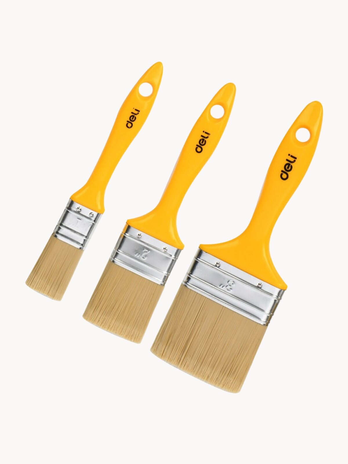 Набор малярных кистей с пластиковой ручкой 3шт Deli DL509157 (ширина ворса 25/50/75 мм)