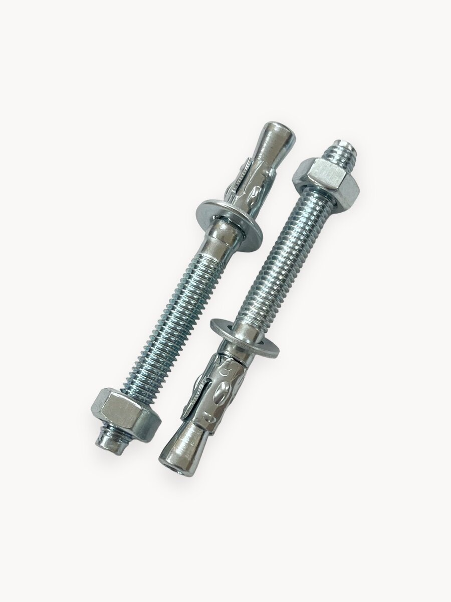 Клиновой анкер 8х80 мм М8, сталь, покрытие белый цинк, 10 штук