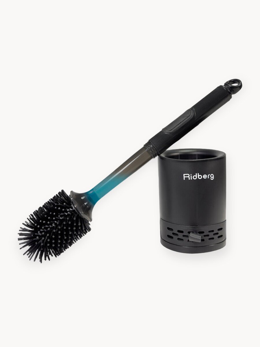 Ершик для унитаза силиконовый с дозатором моющего средства Ridberg Toilet Brush (Black)