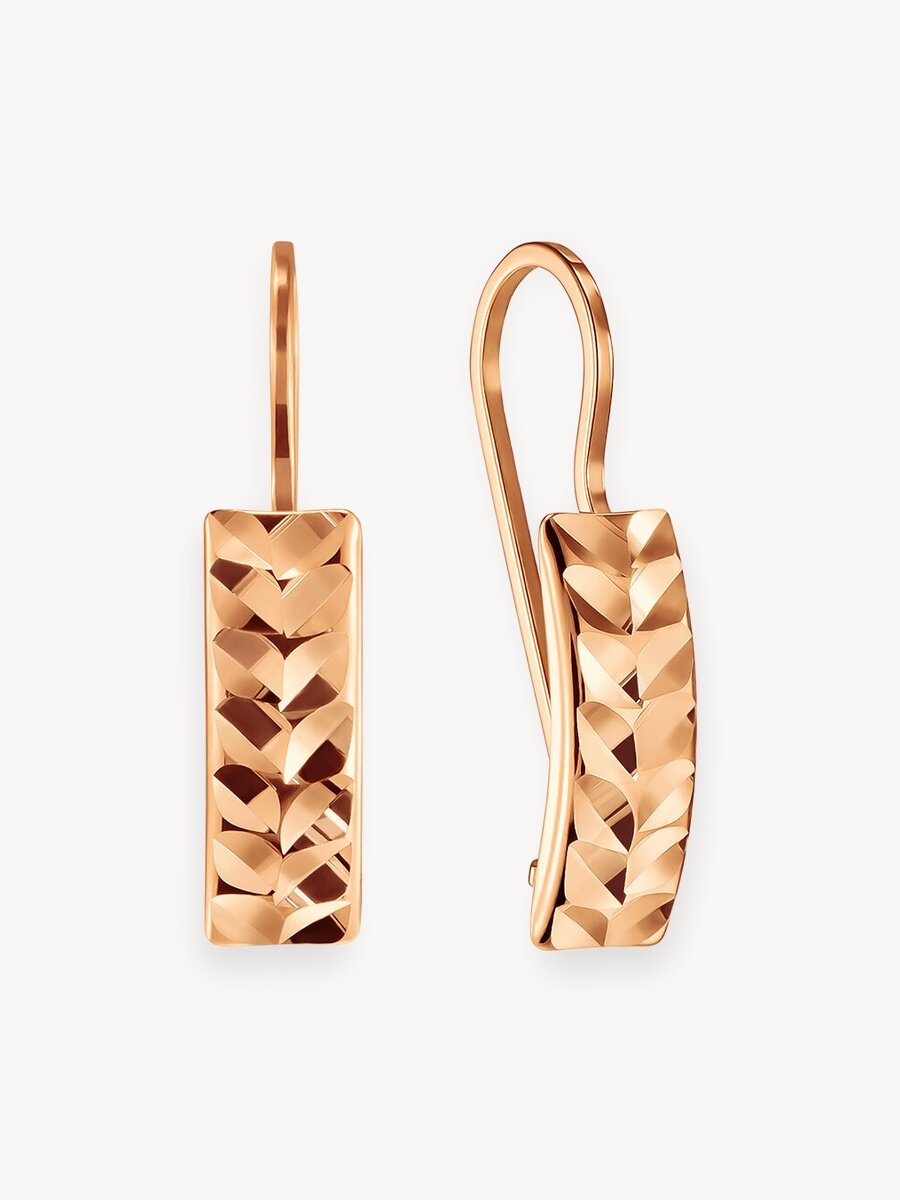 Серьги, красное золото, 585 проба