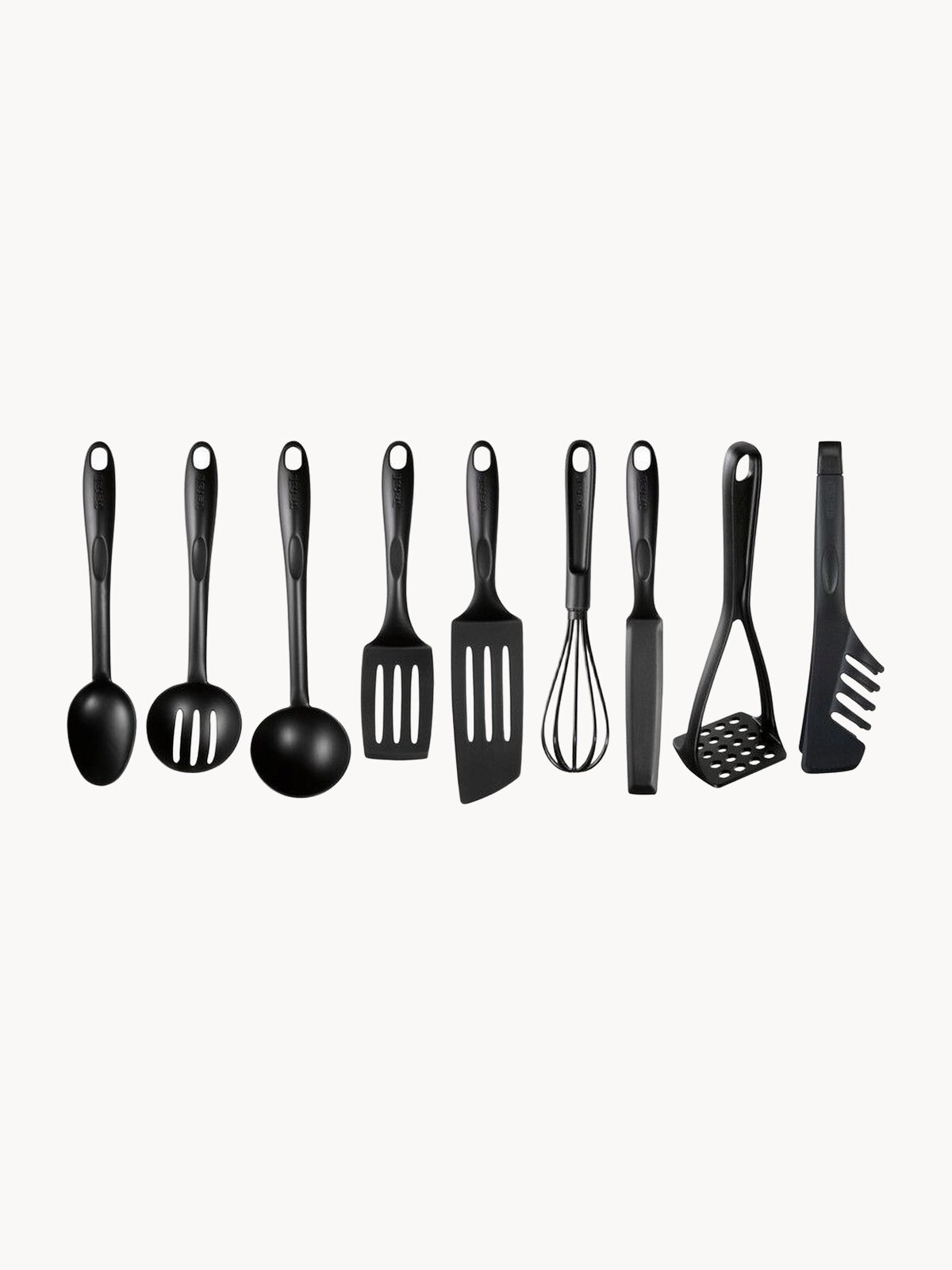Набор лопаток Tefal Bienvenue, для кухни, 9 предметов, термостойкие, черные