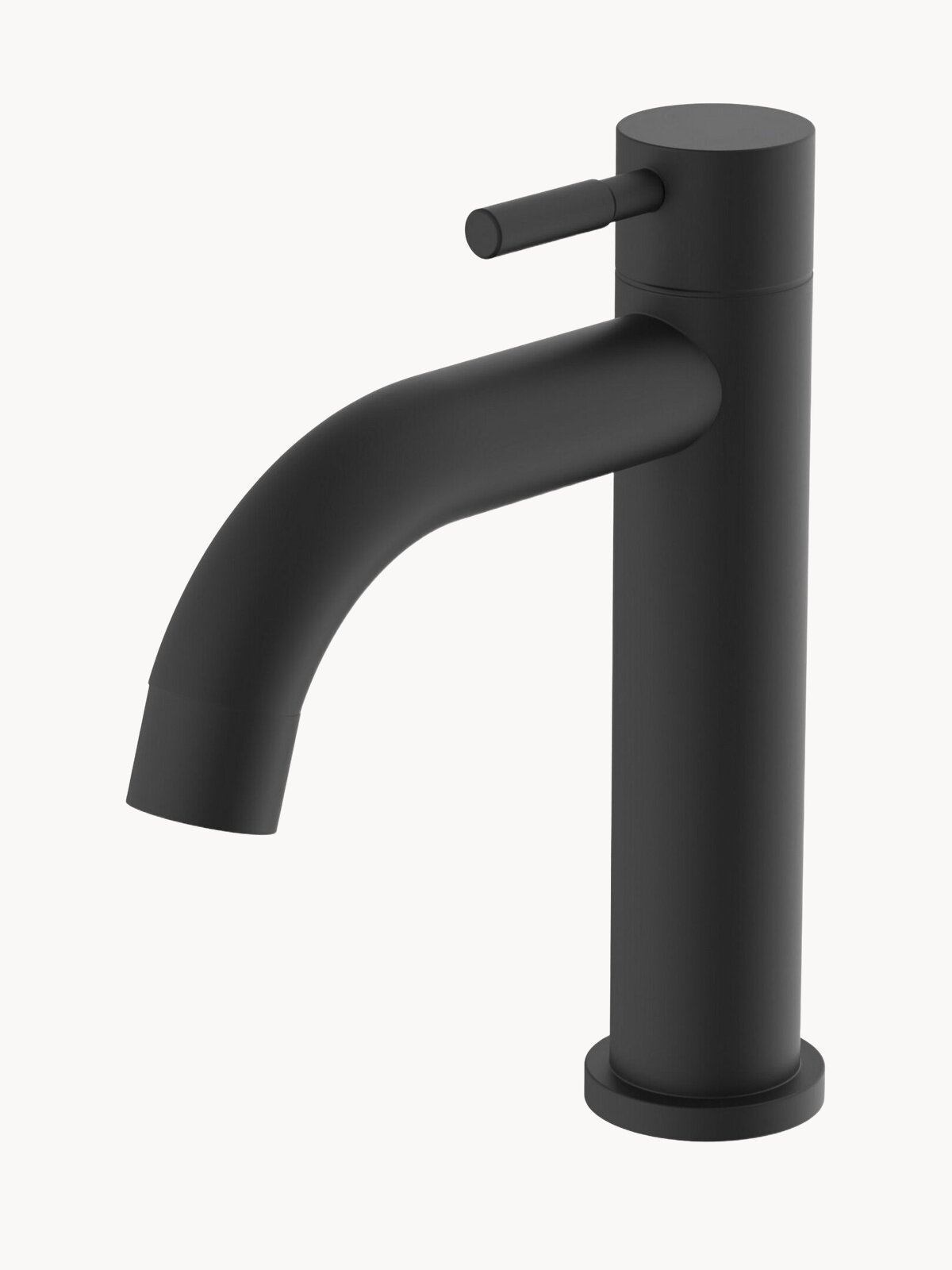 Кран на одну воду с монолитным изливом, керамическая кран-букса, крепление гайка, черный B10-3506