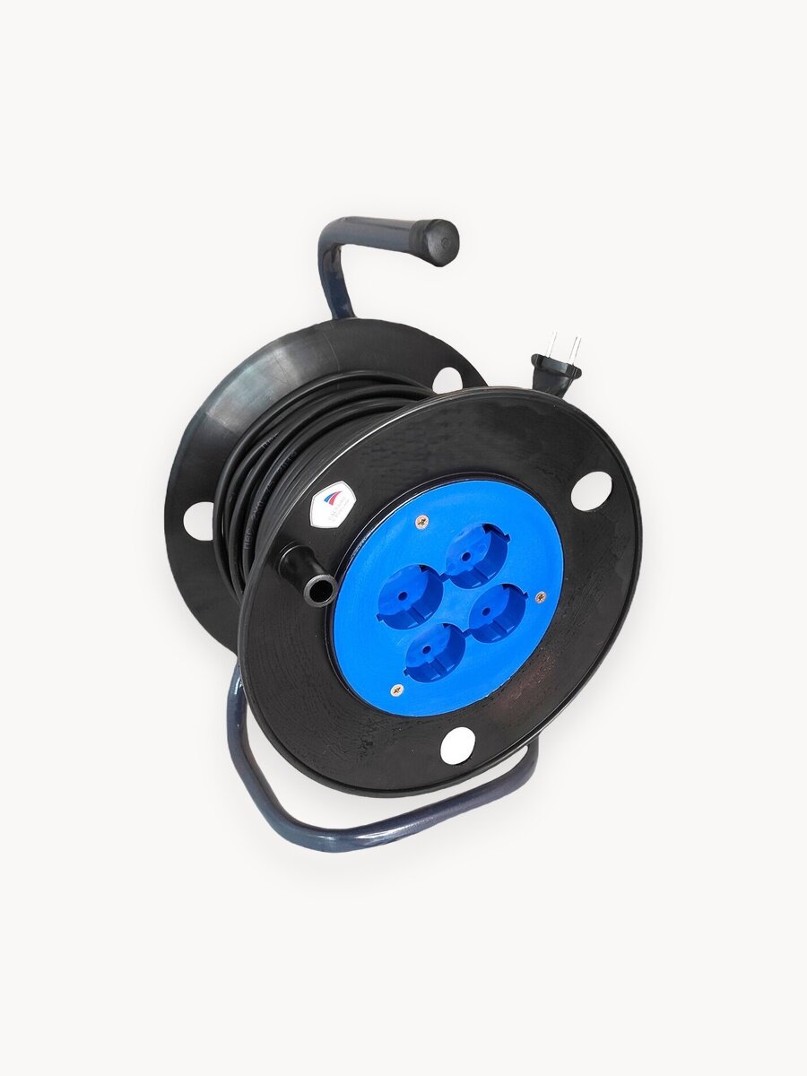 Удлинитель Профессионал РБК-4,50 м, на катушке, ПВС кабель, 4 розетки