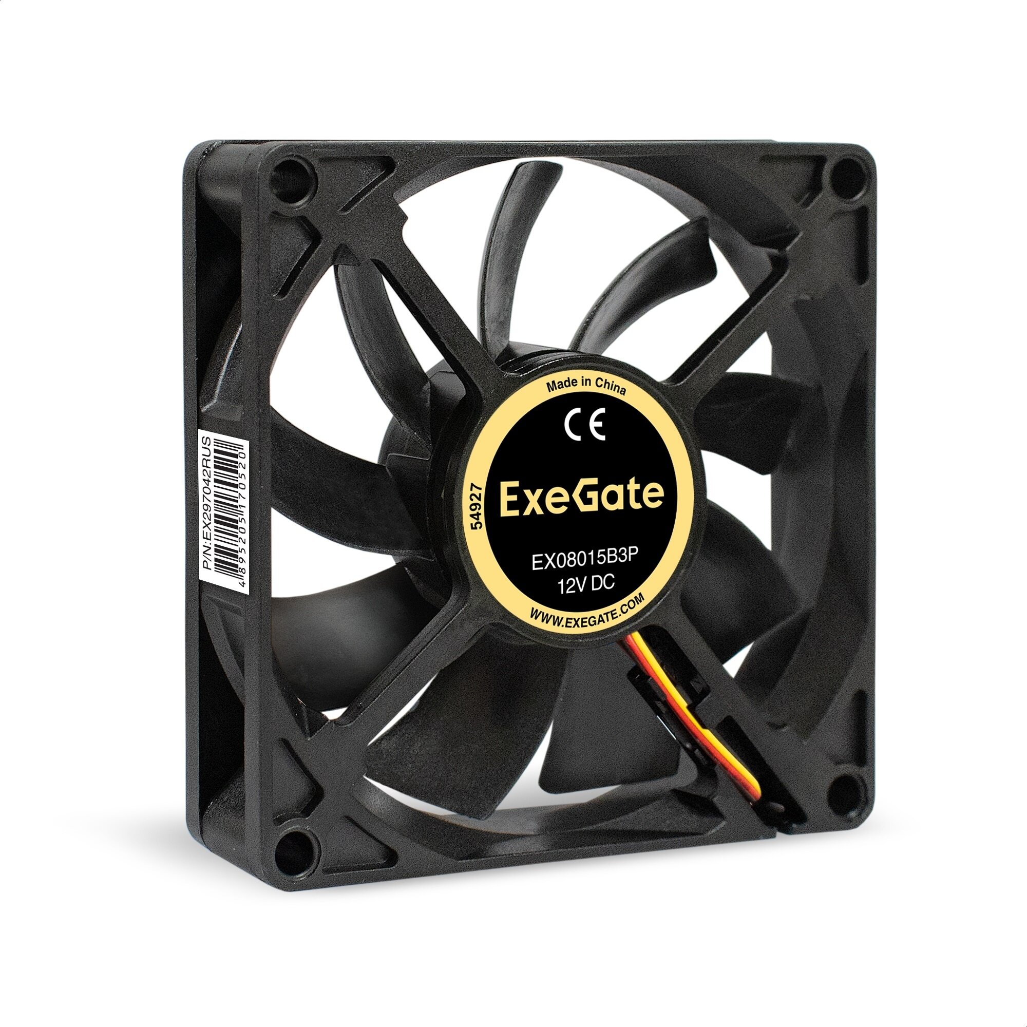 Вентилятор ExeGate EX08015B3P черный 80мм 2000rpm 21db 3-pin