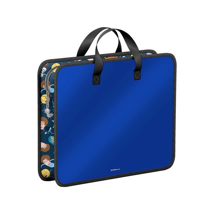 Папка ErichKrause Приключения Пети и волка, A4+, молния, комплект 1шт, синяя