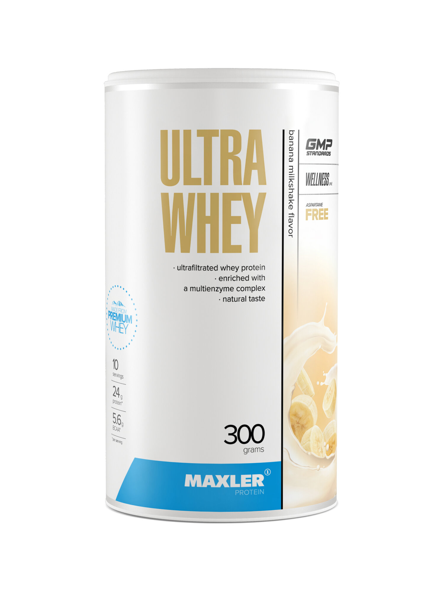 Протеин сывороточный для мужчин и женщин Maxler, порошок, 300 г - Банановый молочный коктейль