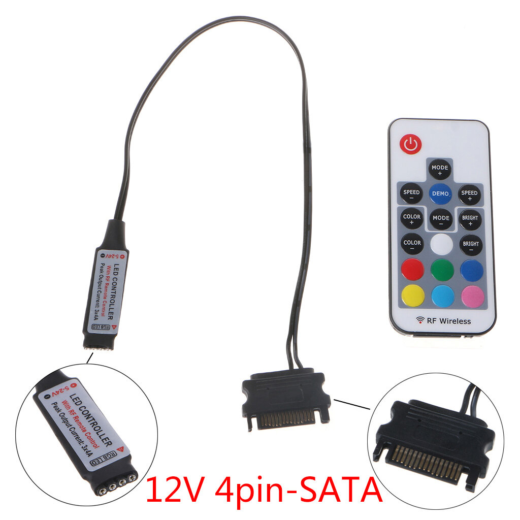 IR RF USB RGB Remote Wireless LED Controller Dimmer Dynamic Mode Infrared For Computer for Case Strip Light 3Pin 5V/4Pin