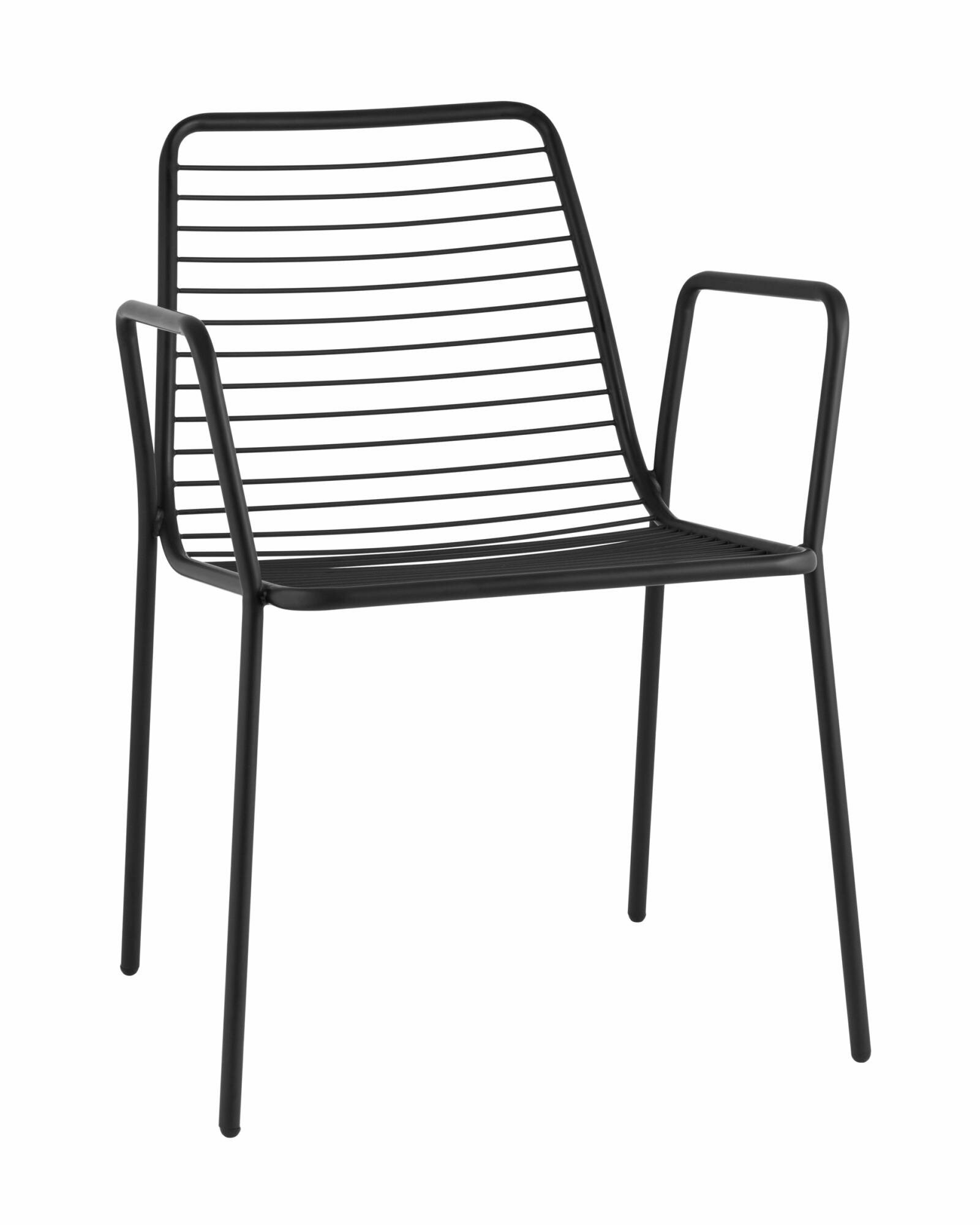 Стул Дели STOOL GROUP черный, металл, твердое сиденье, с подлокотниками