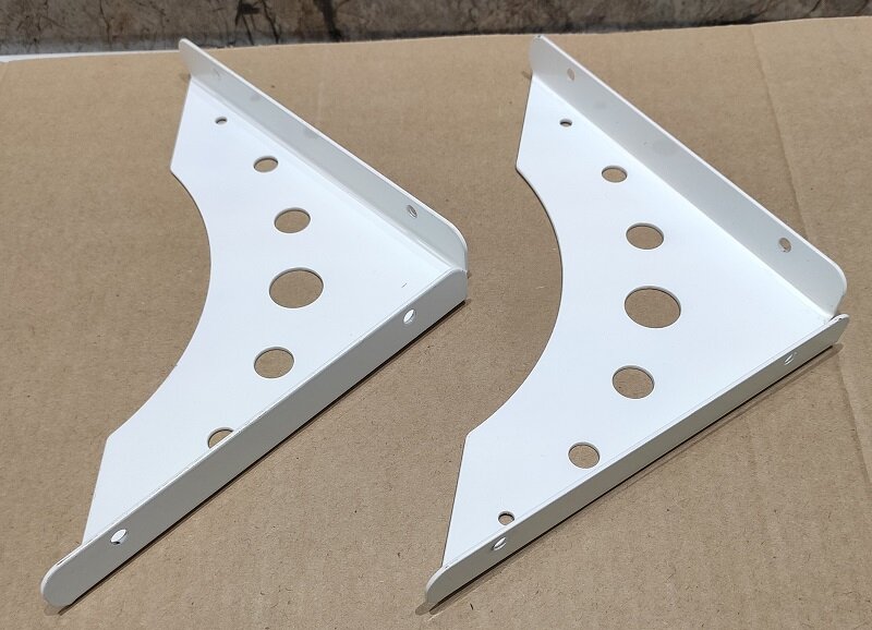 Кронштейн мебельный, для полок 180х180мм, белый комплект 2 шт