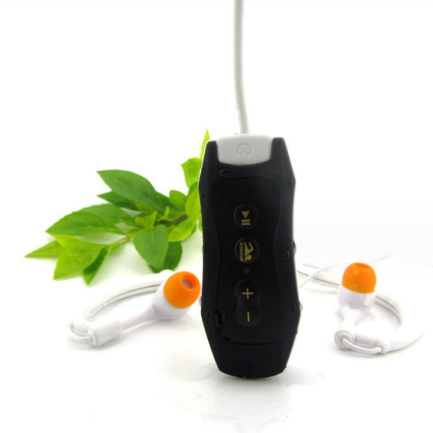 Плеер MP3 с наушниками на головке для плавания и ныряния с клеем, FM, водонепроницаемостью IP68, USB 2.0, заряжаемым аккумулятором, для плавания и бега, черный/белый/розовый/синий/оранжевый, 4GB/8GB