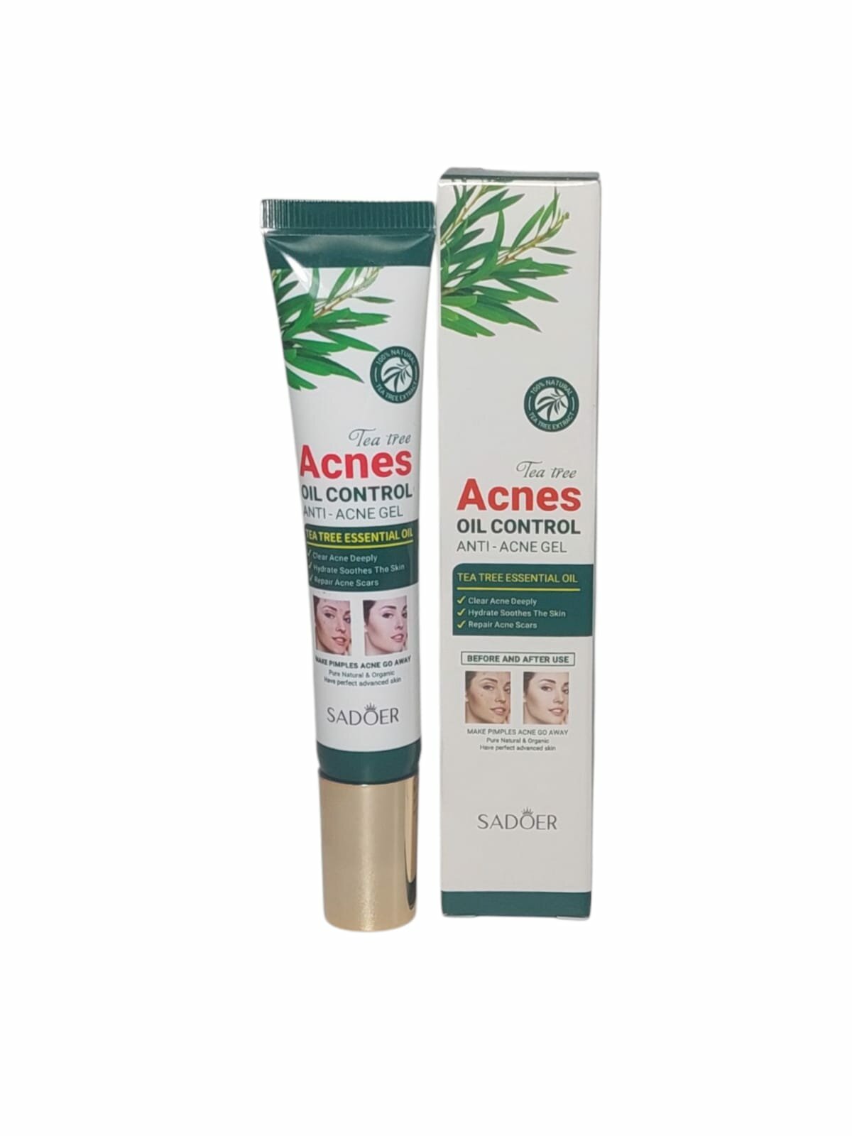 Гель для лица SADOER "Acnes Oil Control", с экстрактом Чайного дерева, 20 г