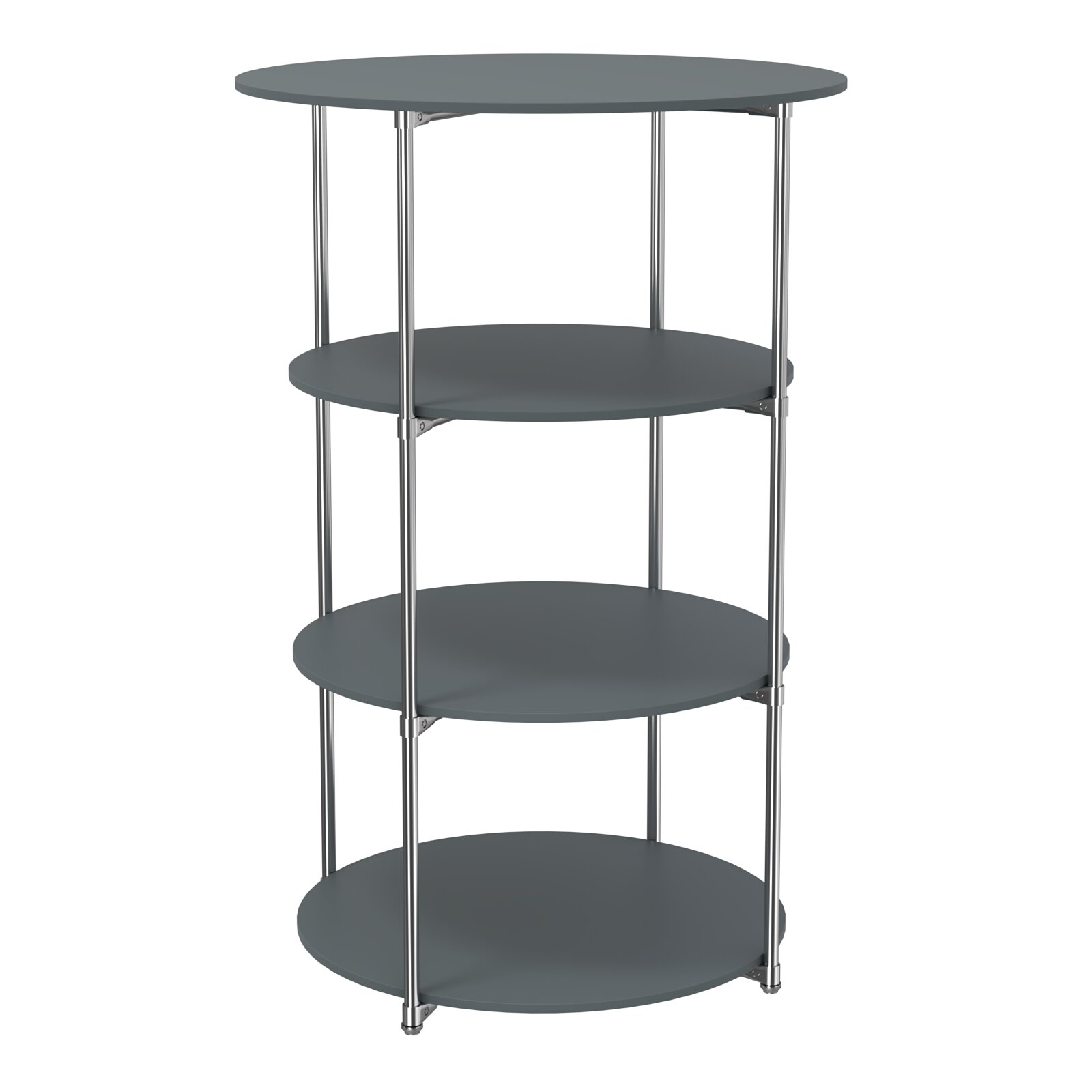 Торговые стенды сфера с полками №3 (с тремя полками ДСП 16мм), Темно-Серый