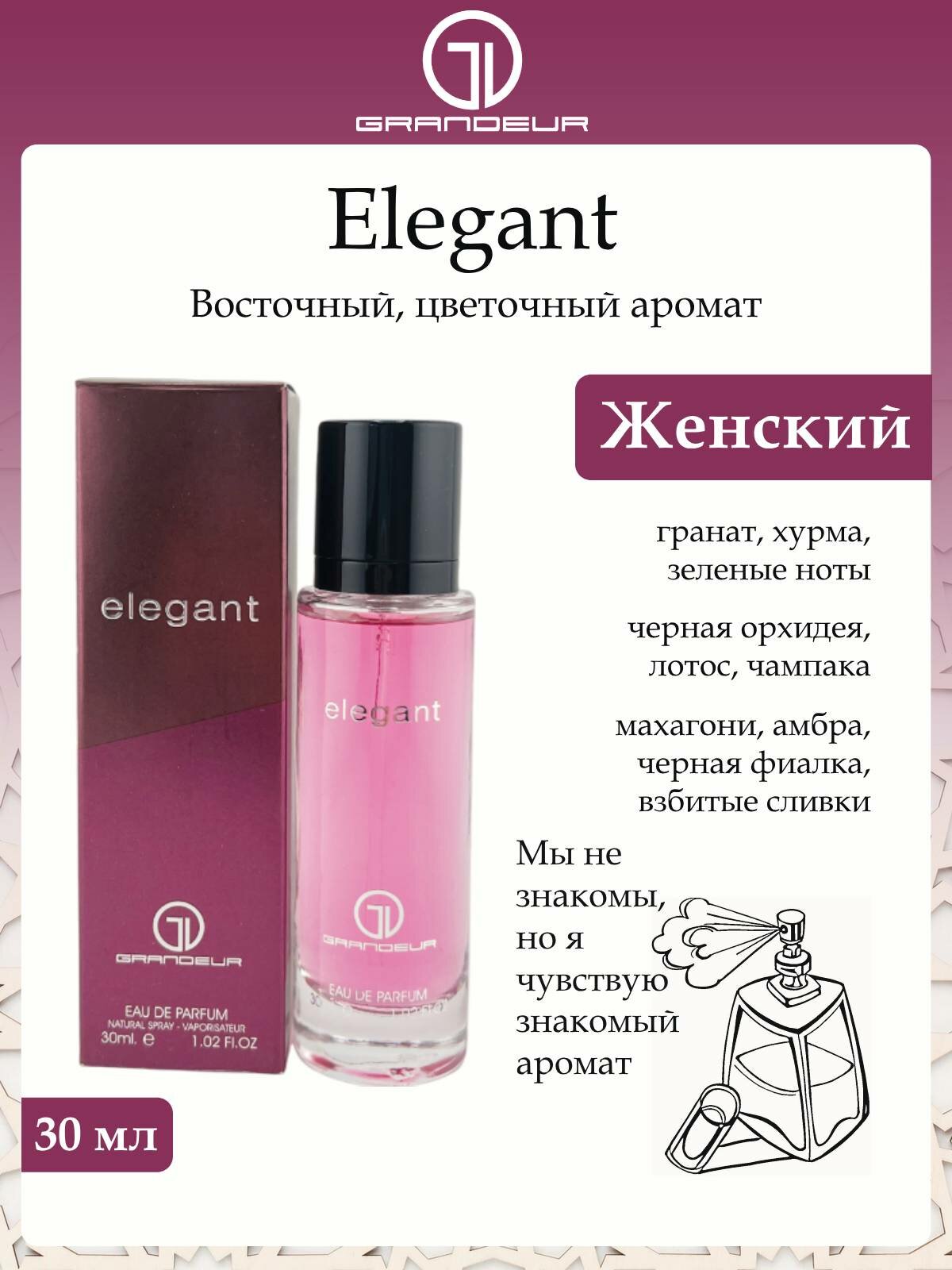 Парфюмерная вода Женская Grandeur Perfume Elegant (edp) 30мл