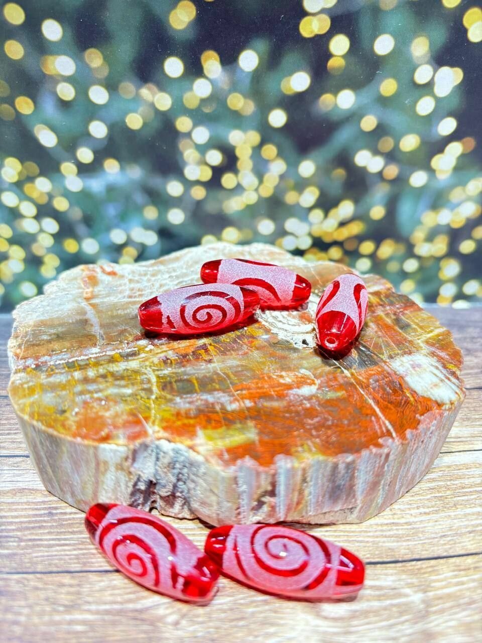 Бусина Дзи Спираль Кундалини из горного хрусталя