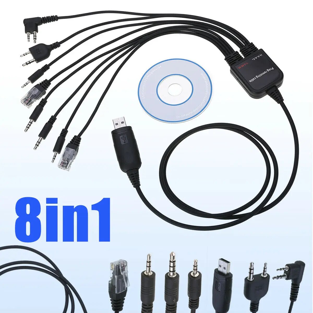 USB-кабель 8 в 1 для раций Kenwood, Baofeng, Motorola, Yaesu, Icom