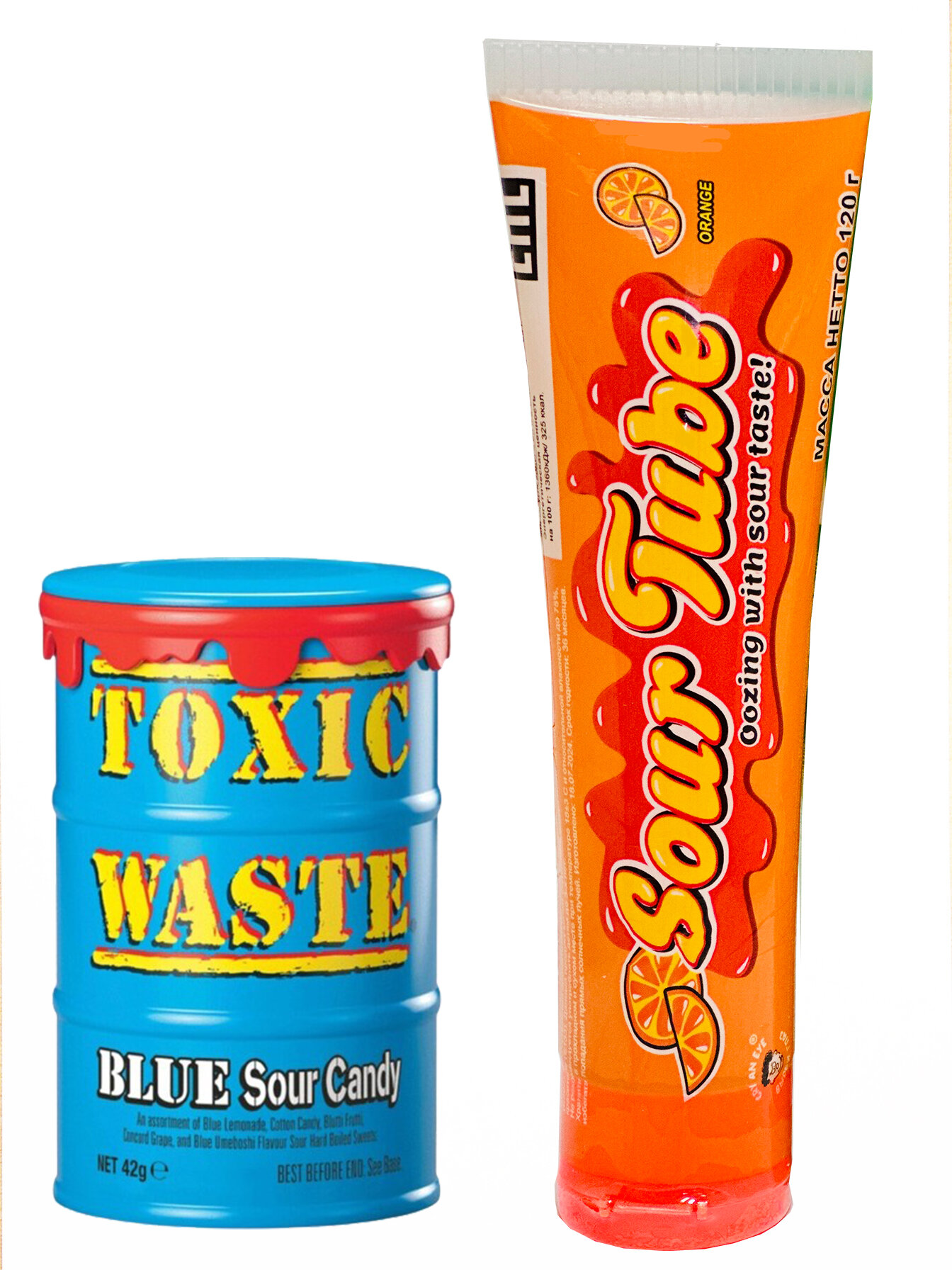 Самые кислые конфеты в мире леденцы toxic waste и жидкая карамель набор Cry an eye