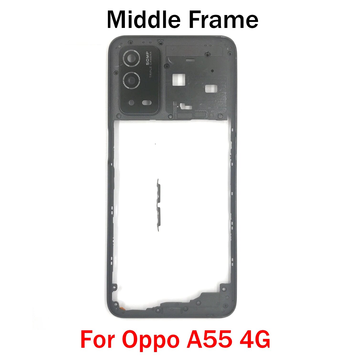Средняя рамка лучшего качества для Oppo A55 4G CPH2325, средняя рамка, лицевая панель с black