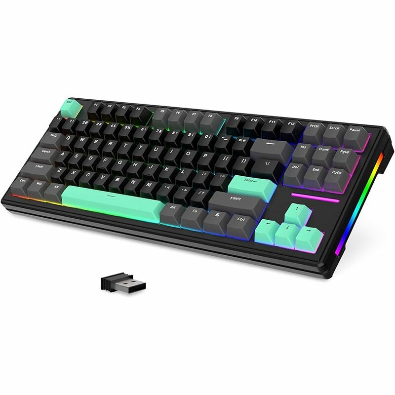 ATTACK SHARK M87 75% Беспроводная игровая клавиатура, BT5/2.4G/проводная, 27 RGB Chroma Backlit, TKL Gasket Mount Mechanical Keyboard with Hot-swap Linear Switch, 87 Keys PBT Keycap