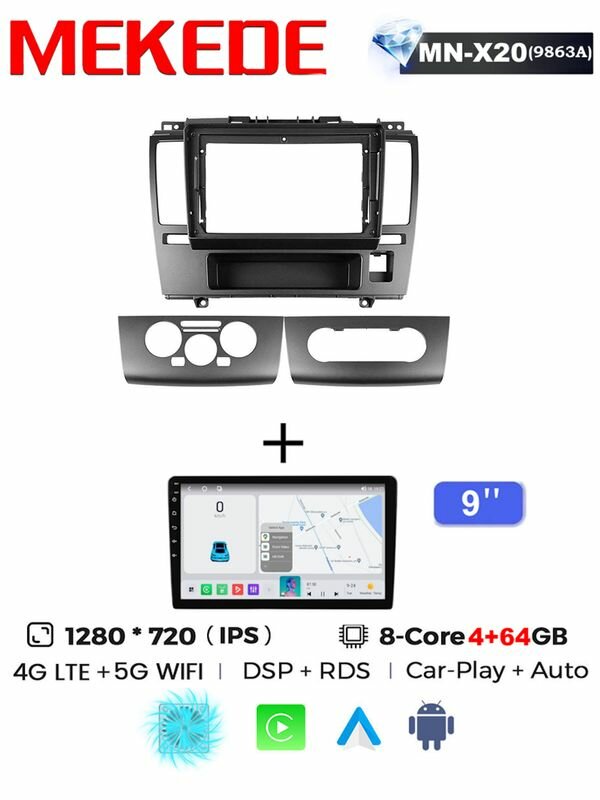 Магнитола 9" Mekede MN X20 Pro 4/64 Gb Nissan Tiida C11 2004-2013 F1 carplay