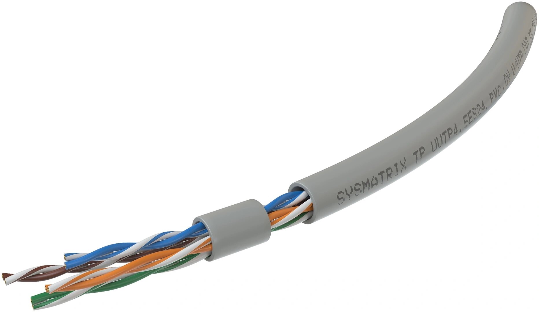 Кабель информационный Sysmatrix TP UUTP4.5ES24. PVC. GY305 кат.5E U/UTP 4 пары 0.5AWG нг(А)-LS внутрен