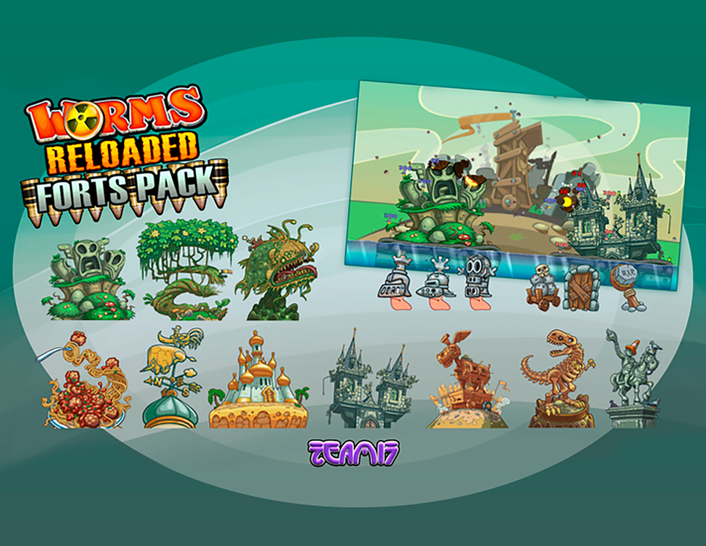 Worms Reloaded - Forts Pack, Team 17 Software, цифровая версия, Steam (Для платформы PC)