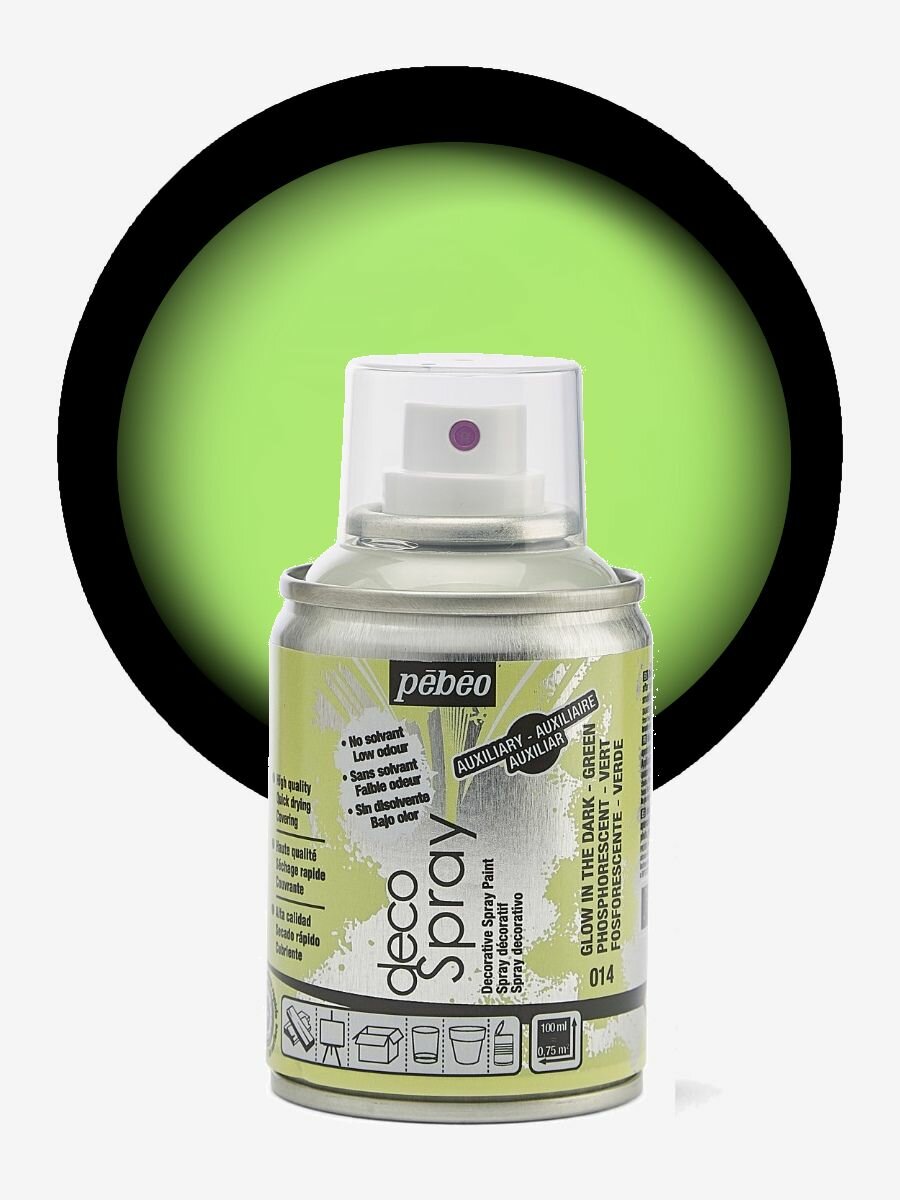 Pebeo Аэрозольная краска deco Spray "Светящаяся в темноте" 100 мл.