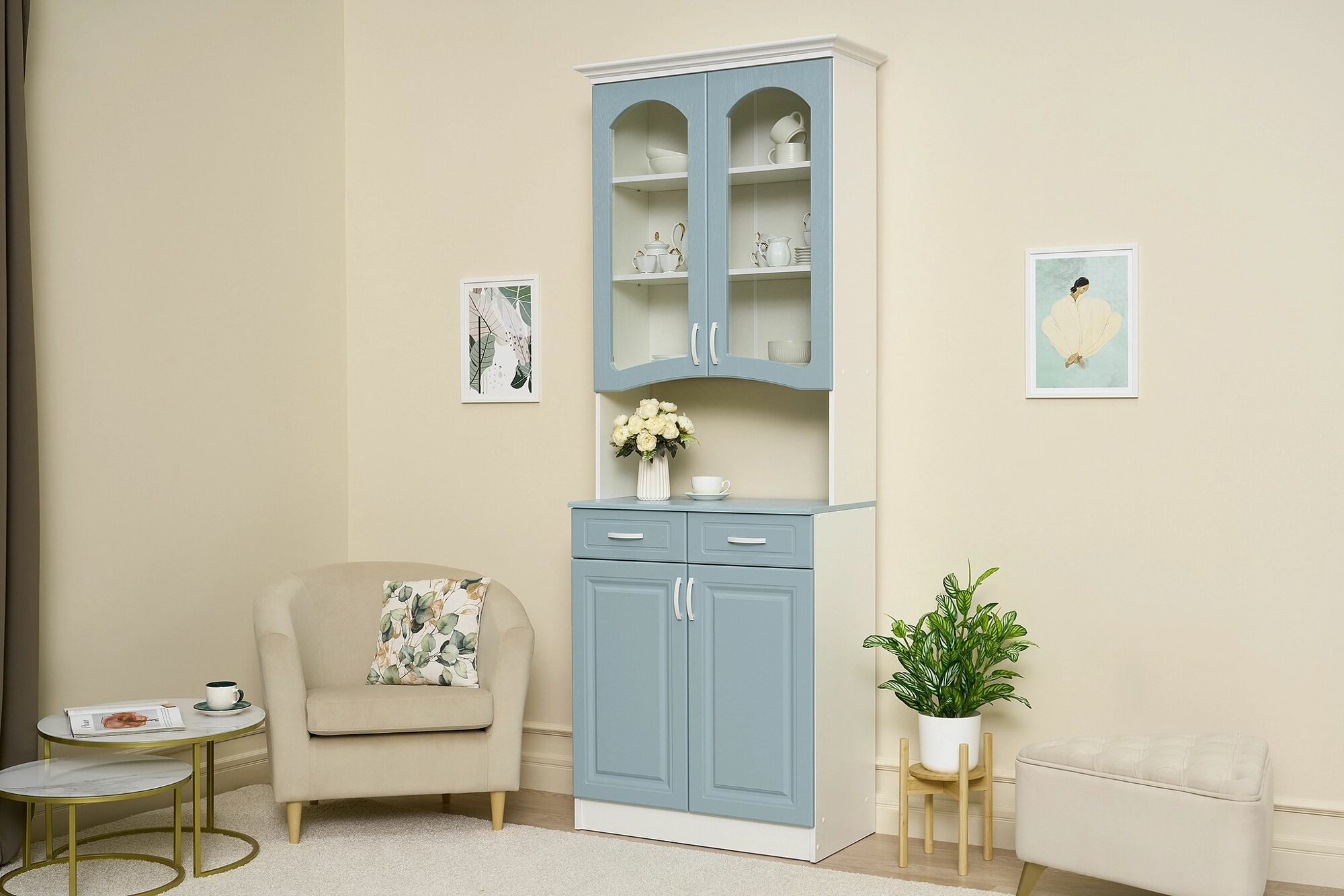 Буфет 2-х створчатый Констанция (Голубой)