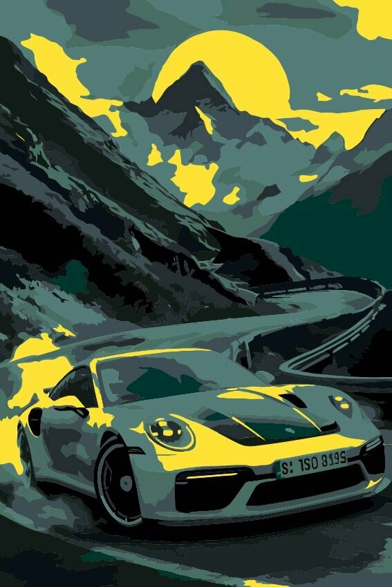 Детская картина по номерам МТ323 "Спорт машина" 20x30