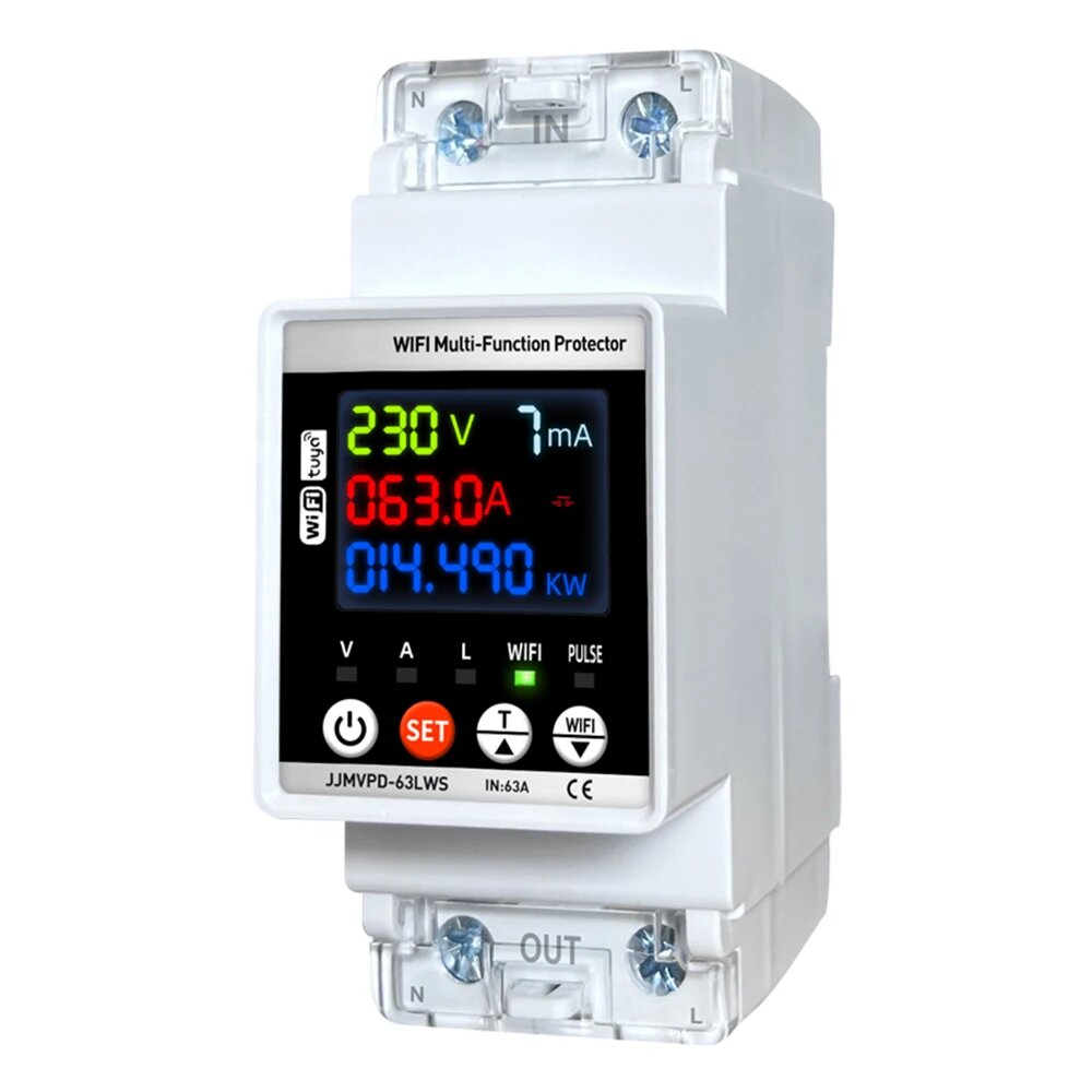 JUANJUAN Умный электрический счётчик энергии 63A