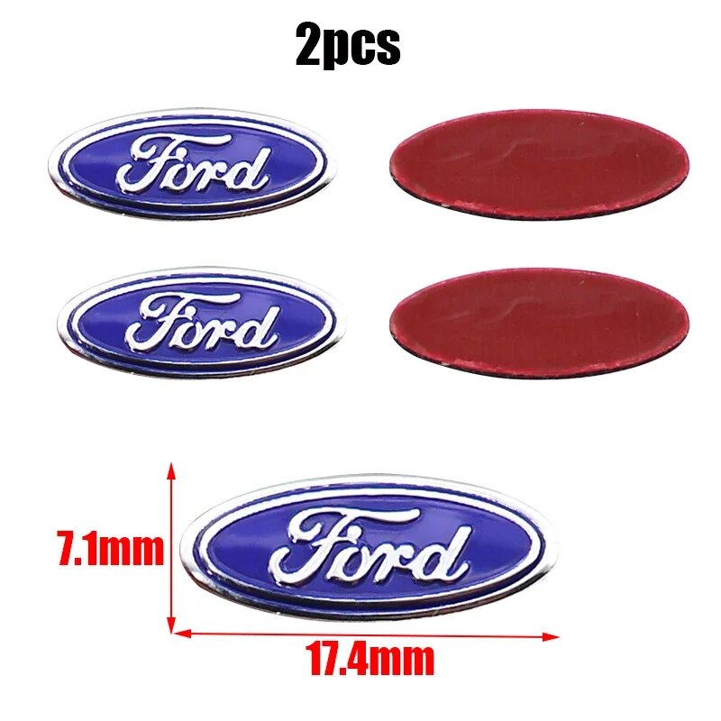 2 шт. 20 шт. Ford 17,4 мм 20,4 мм 23,6 мм 25,1 мм 3D алюминиевый брелок с логотипом 2pcs 17.4mm blue