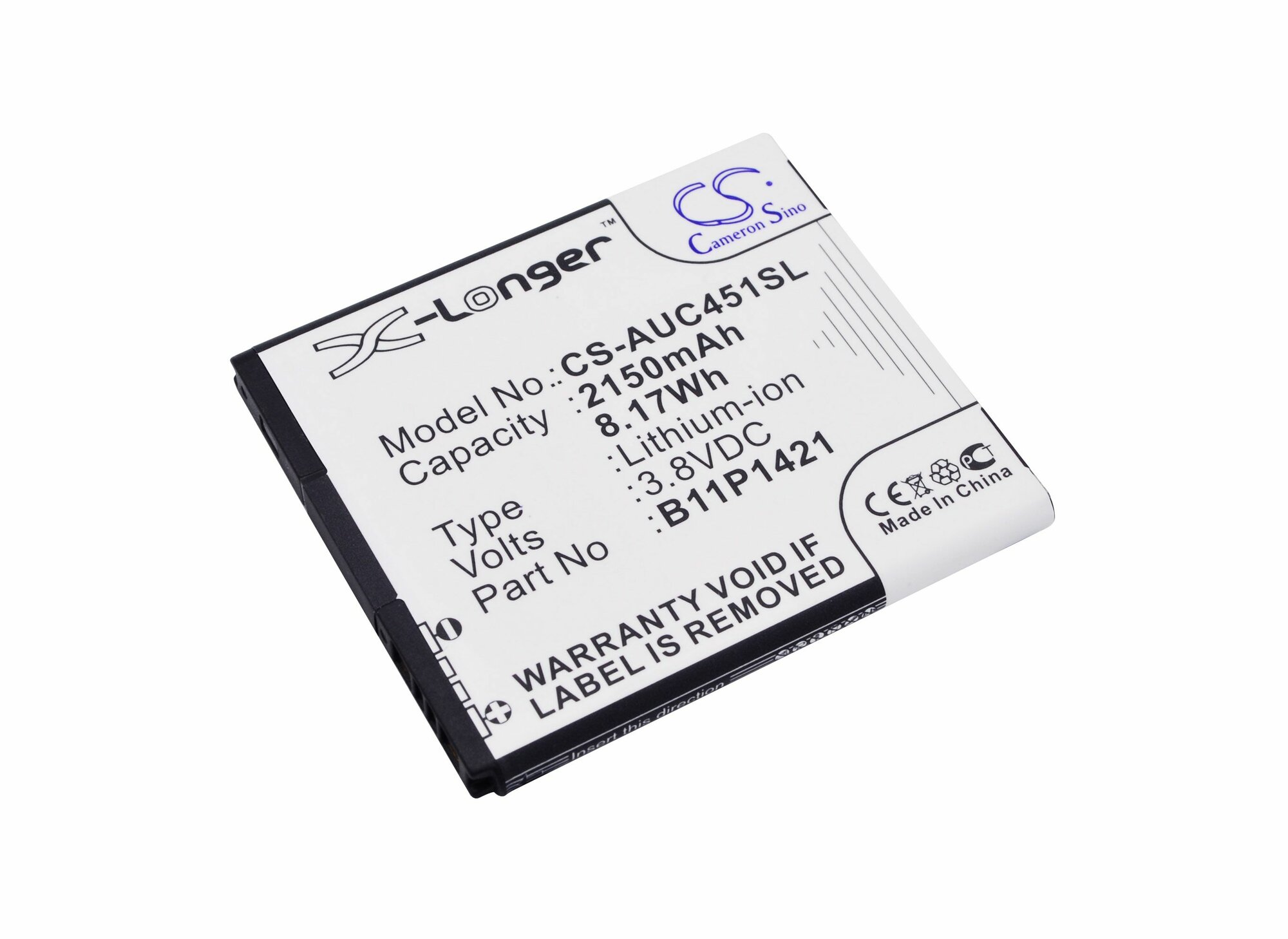 CS-AUC451SL Категория Мобильный телефон, смартфон батарея Подходит для бренда Асус Подходит модель Z007, ZC451CG, Zenfone C 2150mAh / 8.17WhmAh 3.8V