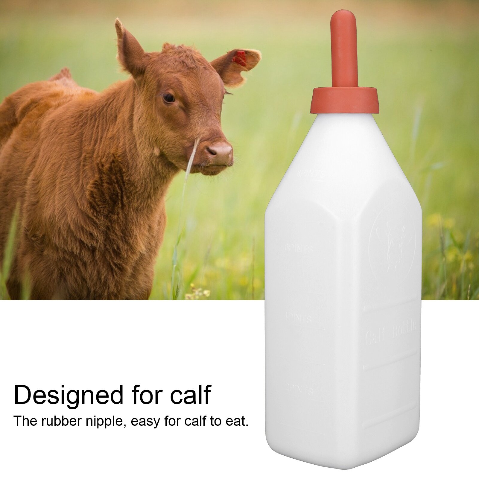Портативная бутылочка для кормления телят вертикального типа 4л, кормушка для кормления молока для крупного рогатого скота