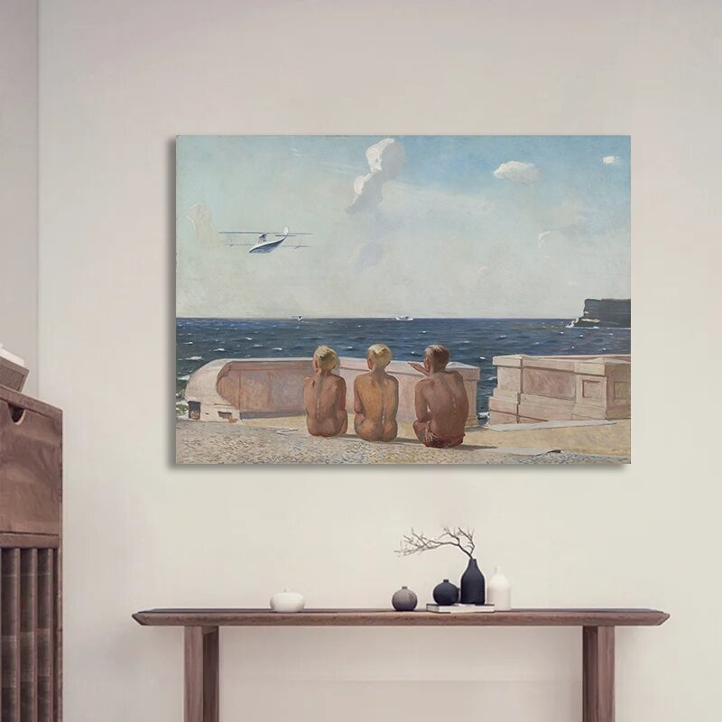 Дейнека / будущие летчики, Репродукция картины на холсте, 30х40 см.