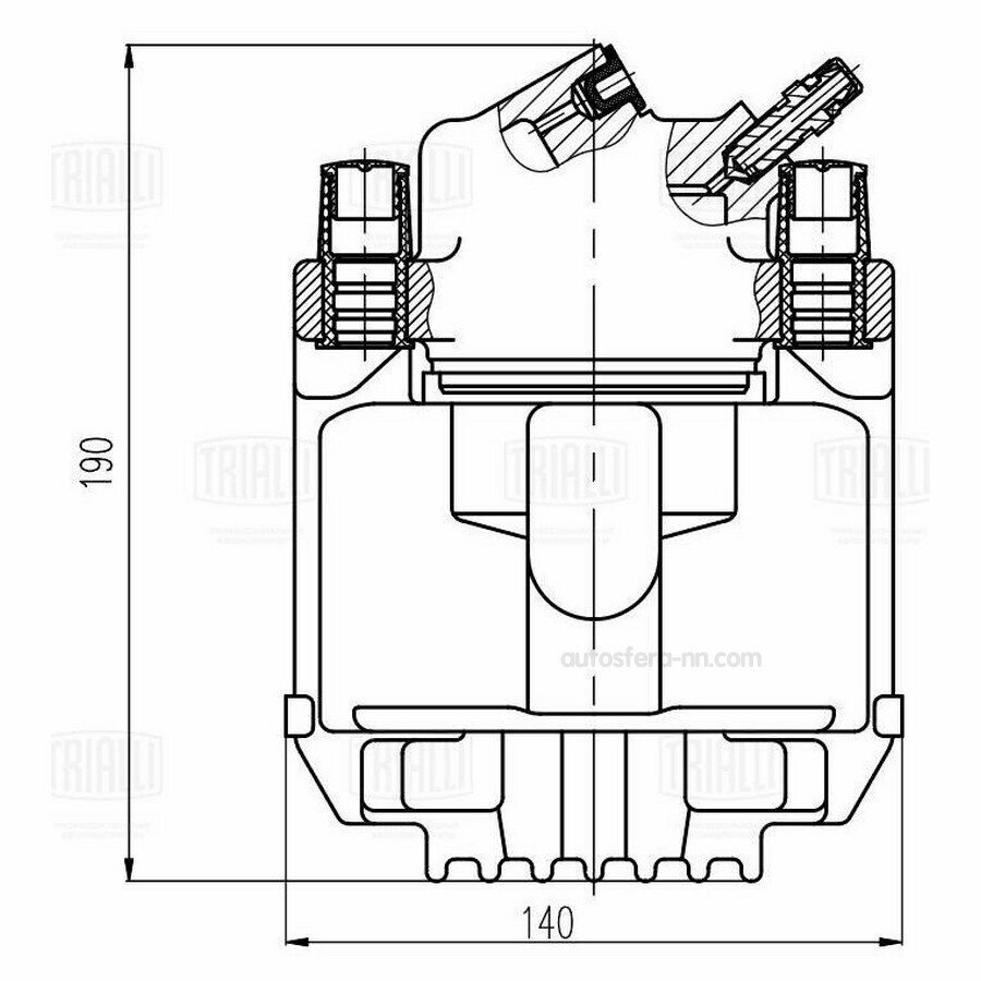 TRIALLI CF205201 Суппорт торм. BMW 5 E60 (03-) перед. лев. d=60мм (h=190мм) (CF 205201)