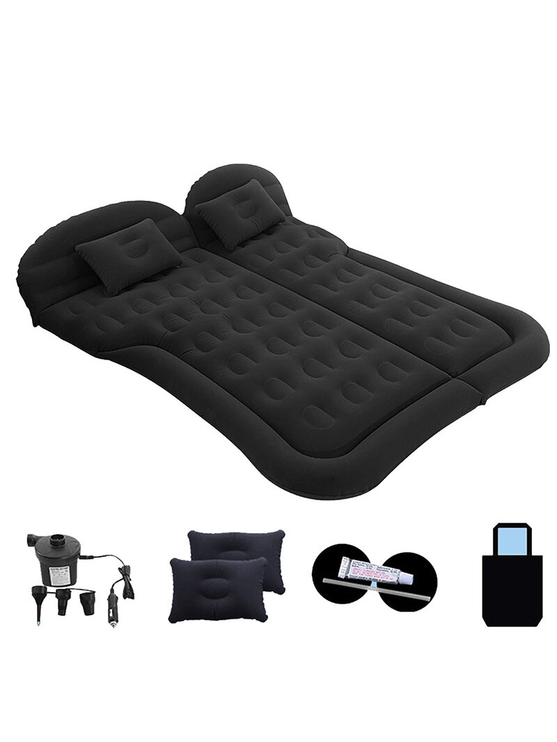 Надувной матрас "В Машину", ПВХ, 6 воздушных камер, с насосом, черный