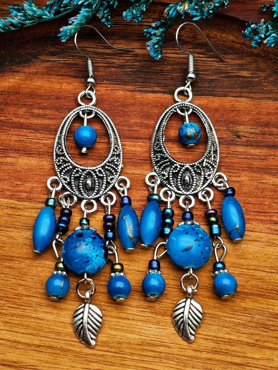 Серьги, искусственный камень