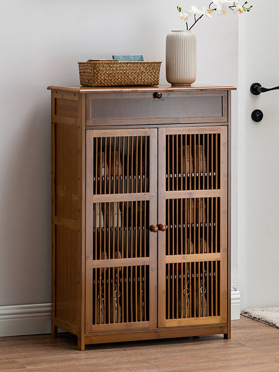 Бамбуковый шкаф для обуви с большой вместимостью