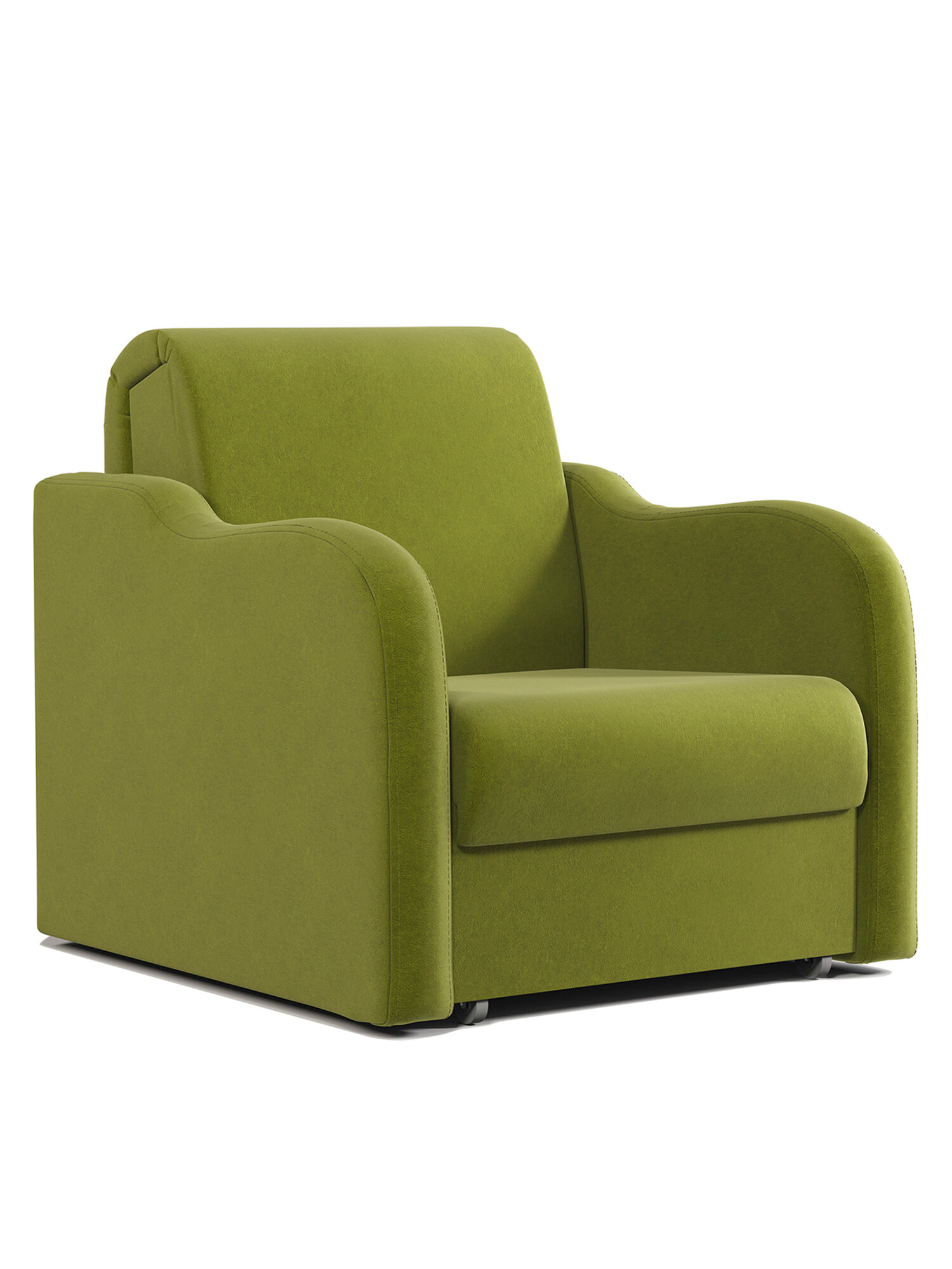 Кресло-кровать Коломбо, раскладное аккордеон, с ящиком, 60х194 см, велюр Дрим эппл